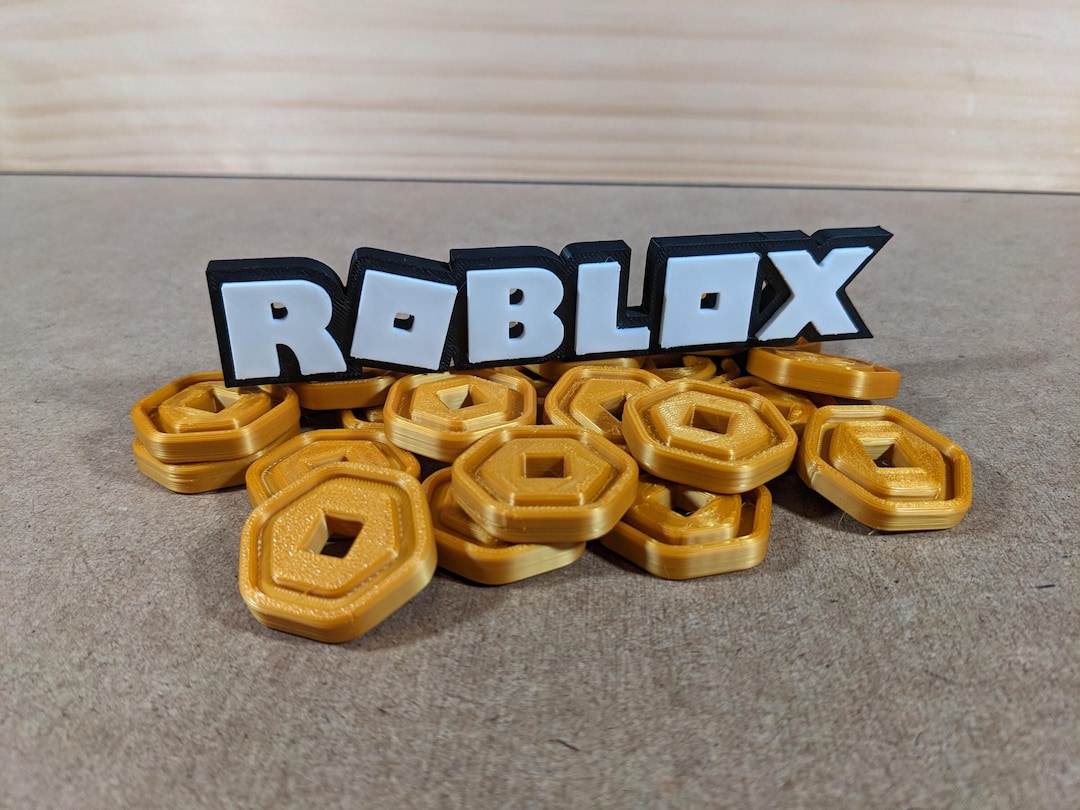 Robux Roblox Coins - Gold - Double Sided 3D Printed Replica Party ...