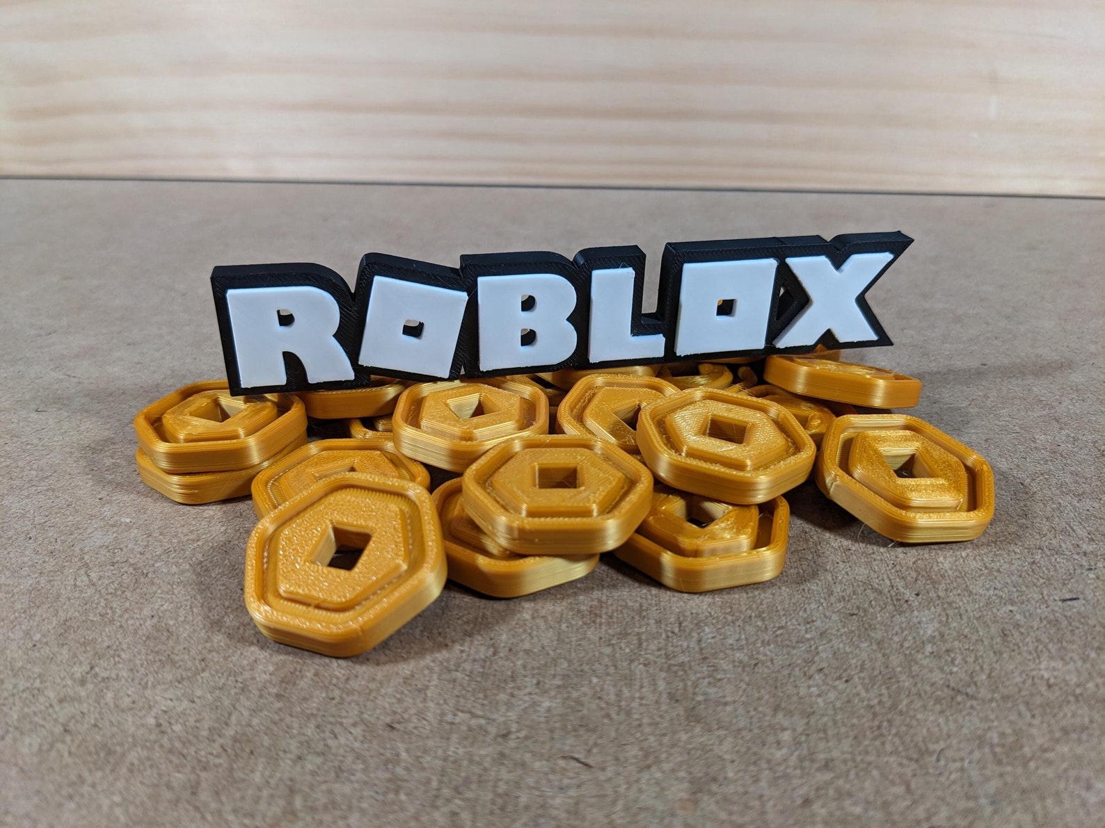 Robux Roblox Coins - Gold - Double Sided 3D Printed Replica Party ...