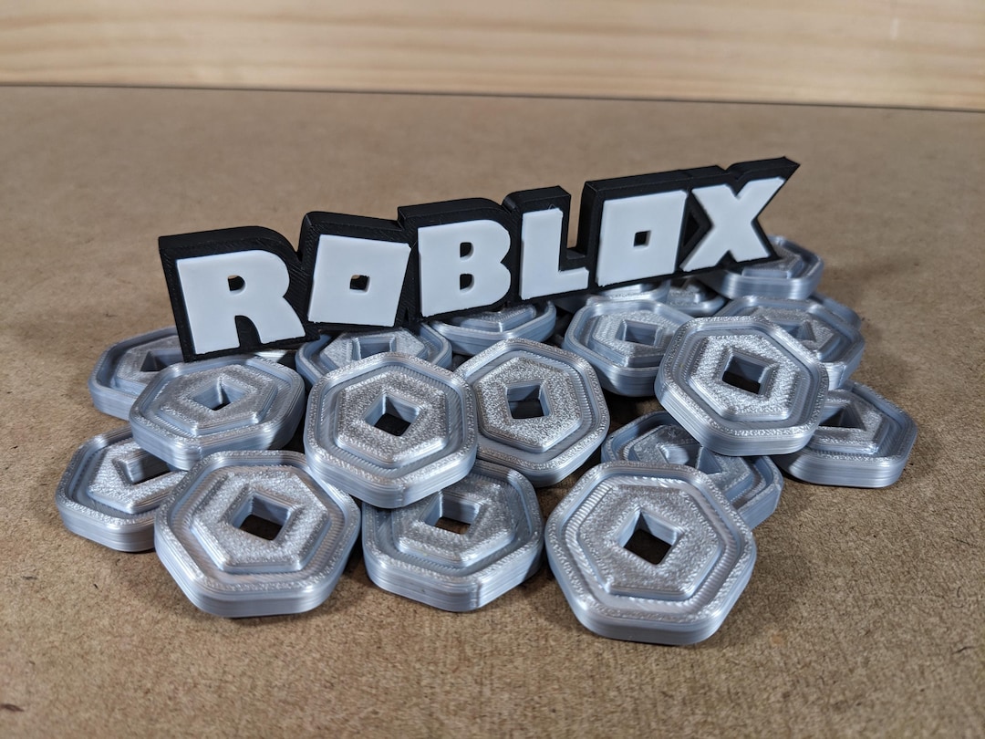 Robux Roblox Coins - Silver - Double Sided 3D Printed Replica Party ...