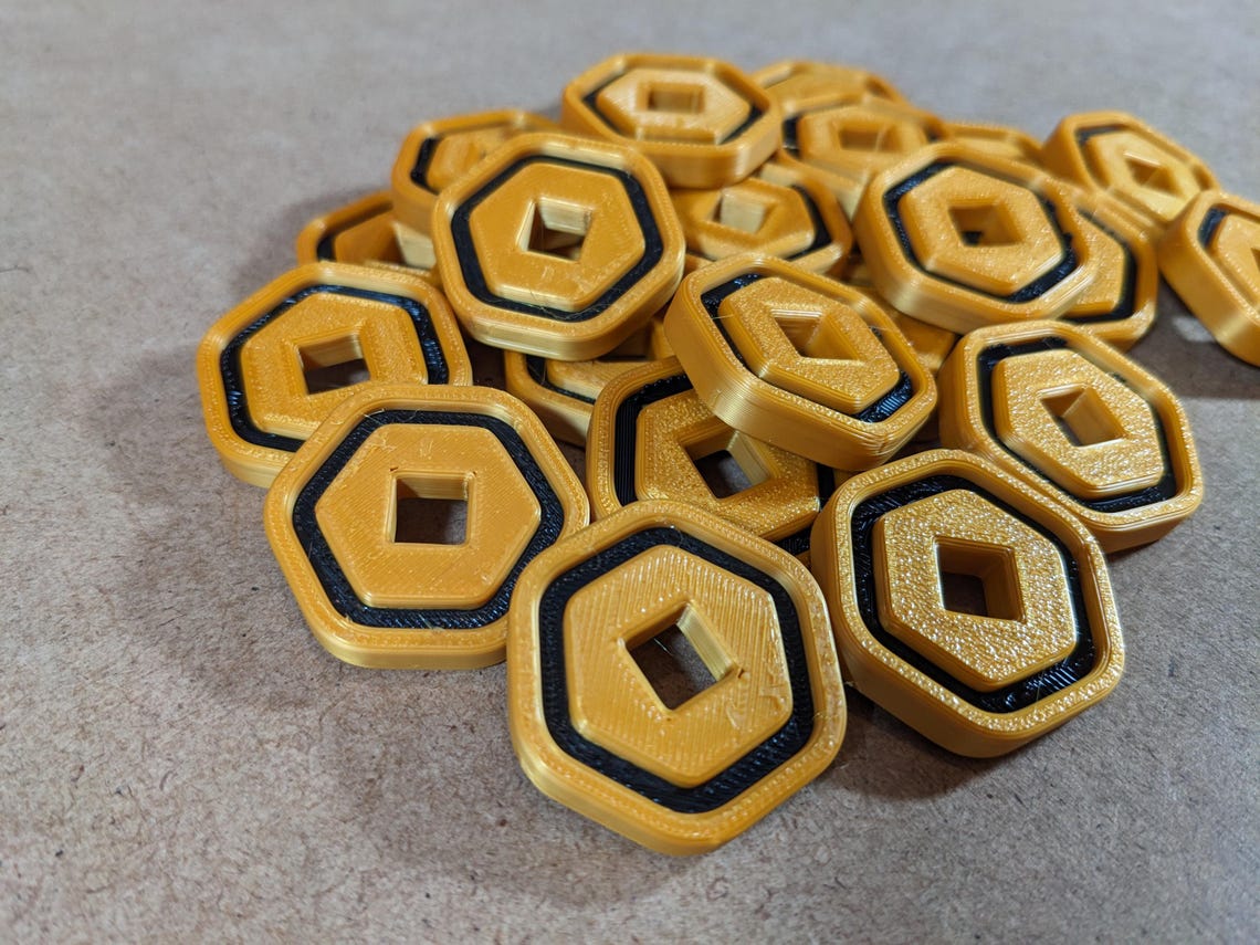 Robux Roblox Coins - Gold With Black Inlay - Double Sided 3D Printed ...