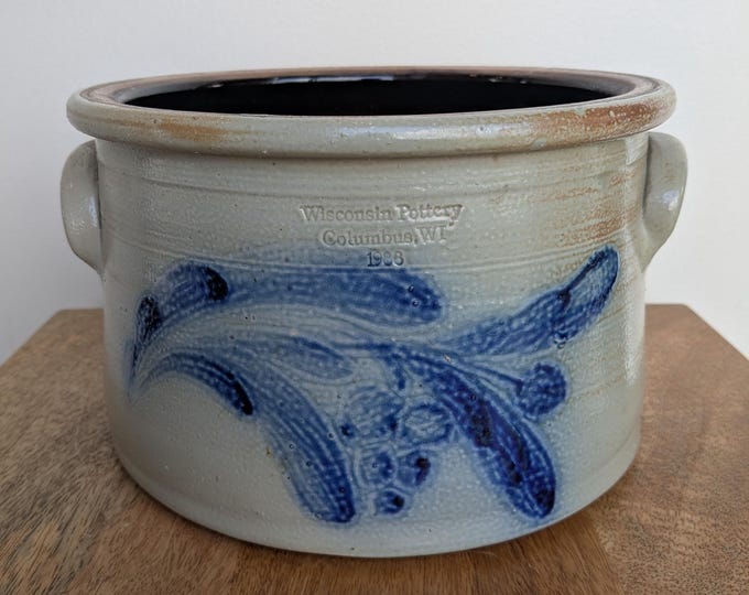 Vintage Wisconsin Pottery Salt Glazed Crock - Etsy