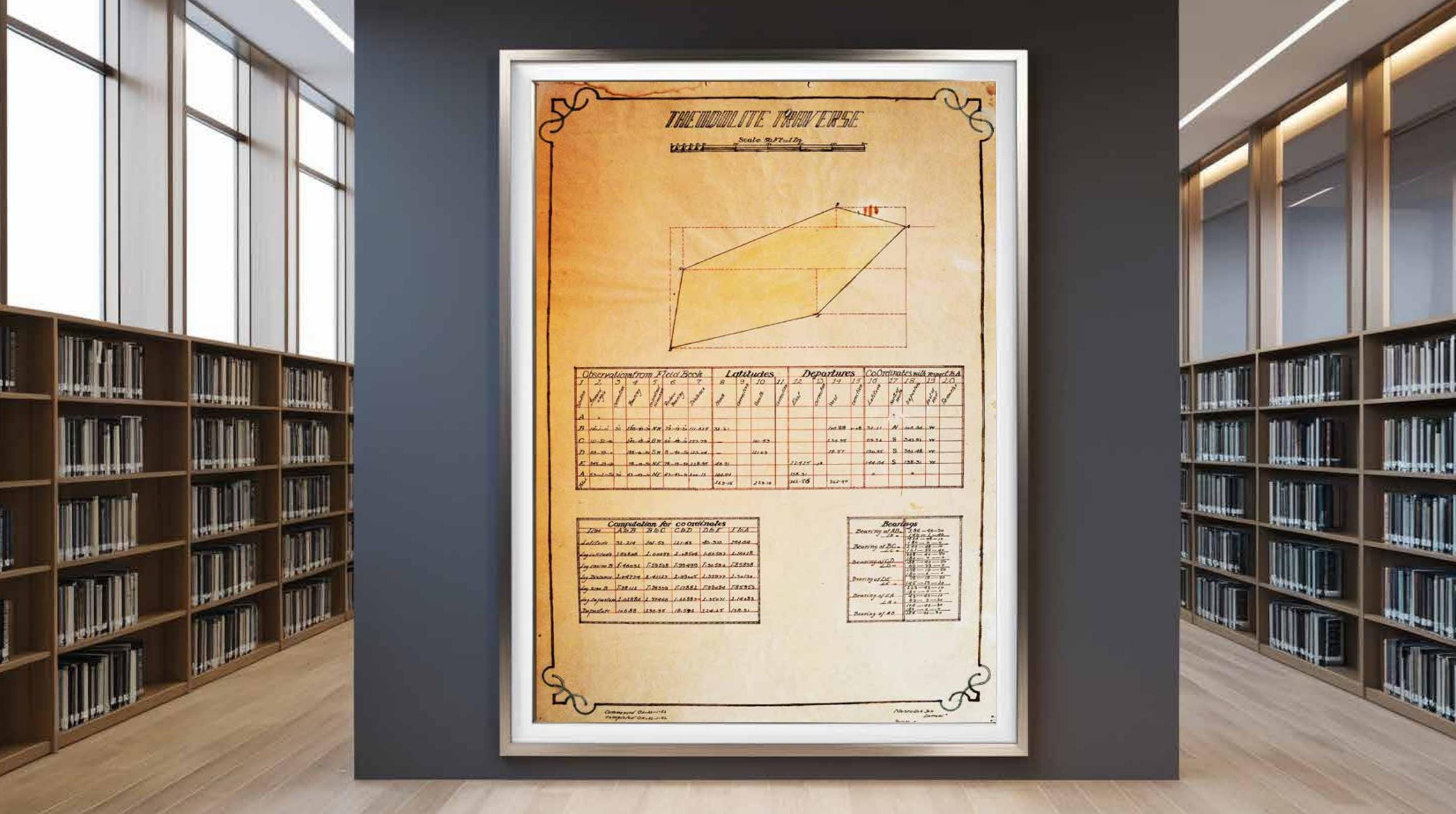 SURVEY | Hand-drawn Land Mapping & Measurement Diagrams - Etsy