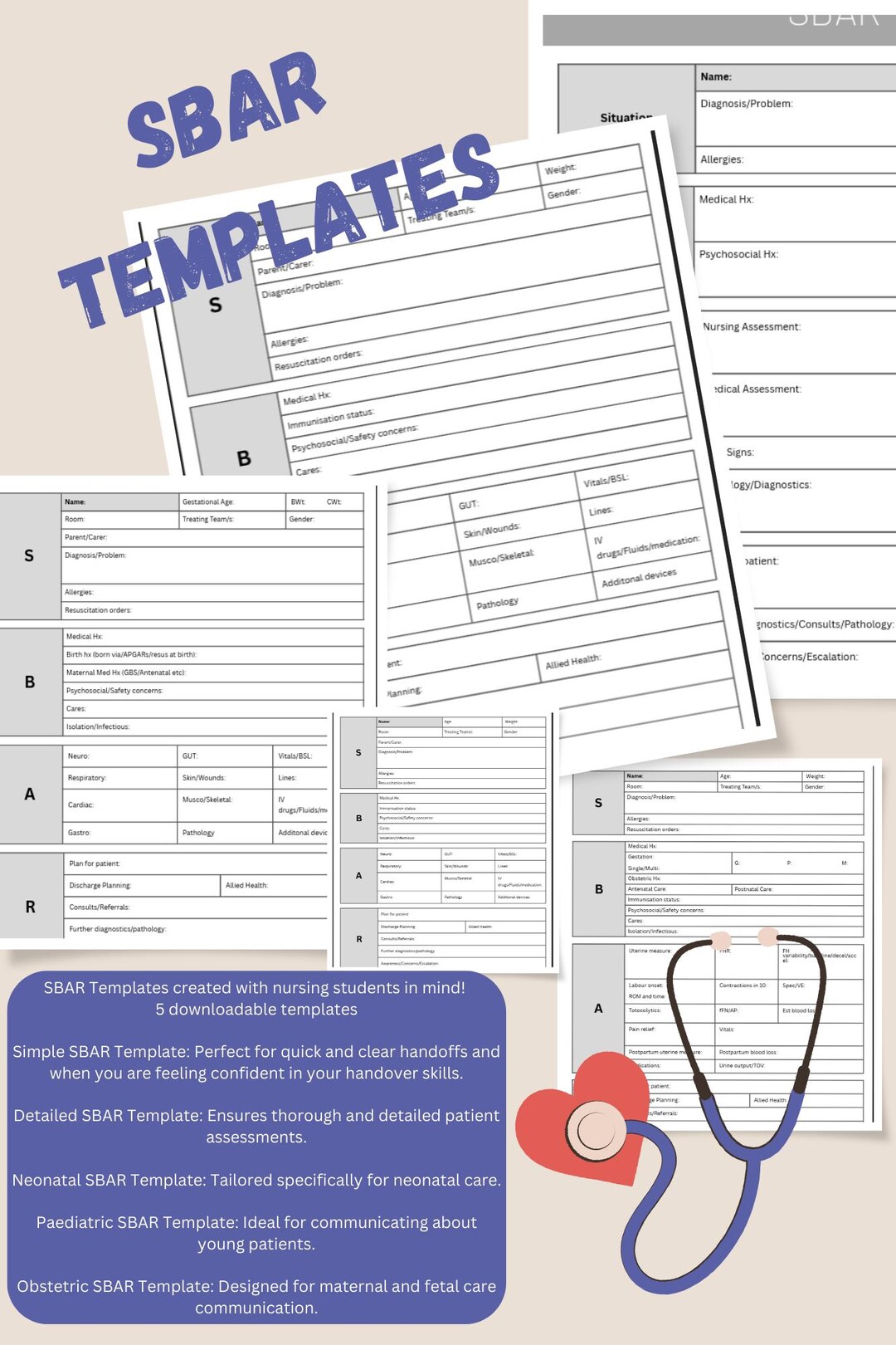 SBAR Templates - Simple, Detailed, Paediatric, Neonatal and Obstetric ...