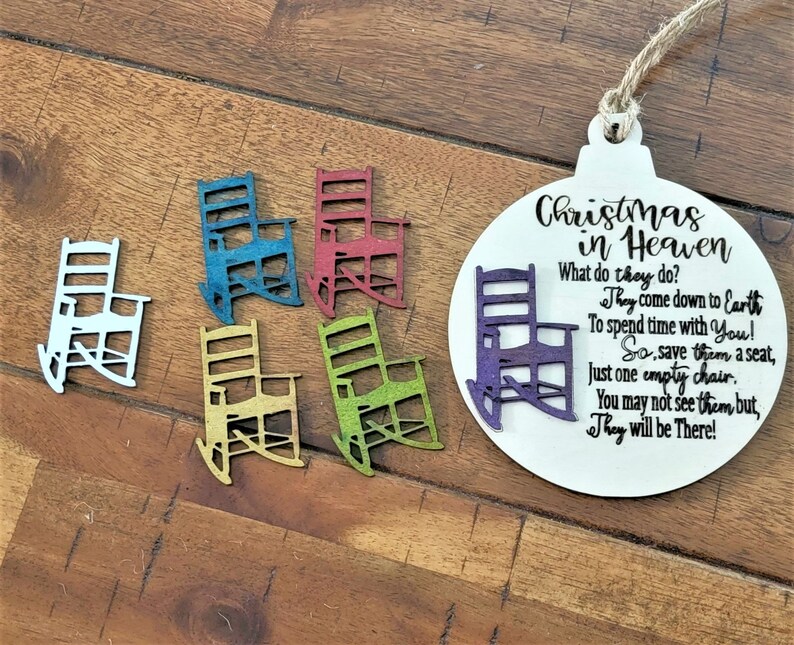 Christmas in Heaven Ornament-sun Catcher-rocking Chair Ornament-choose ...