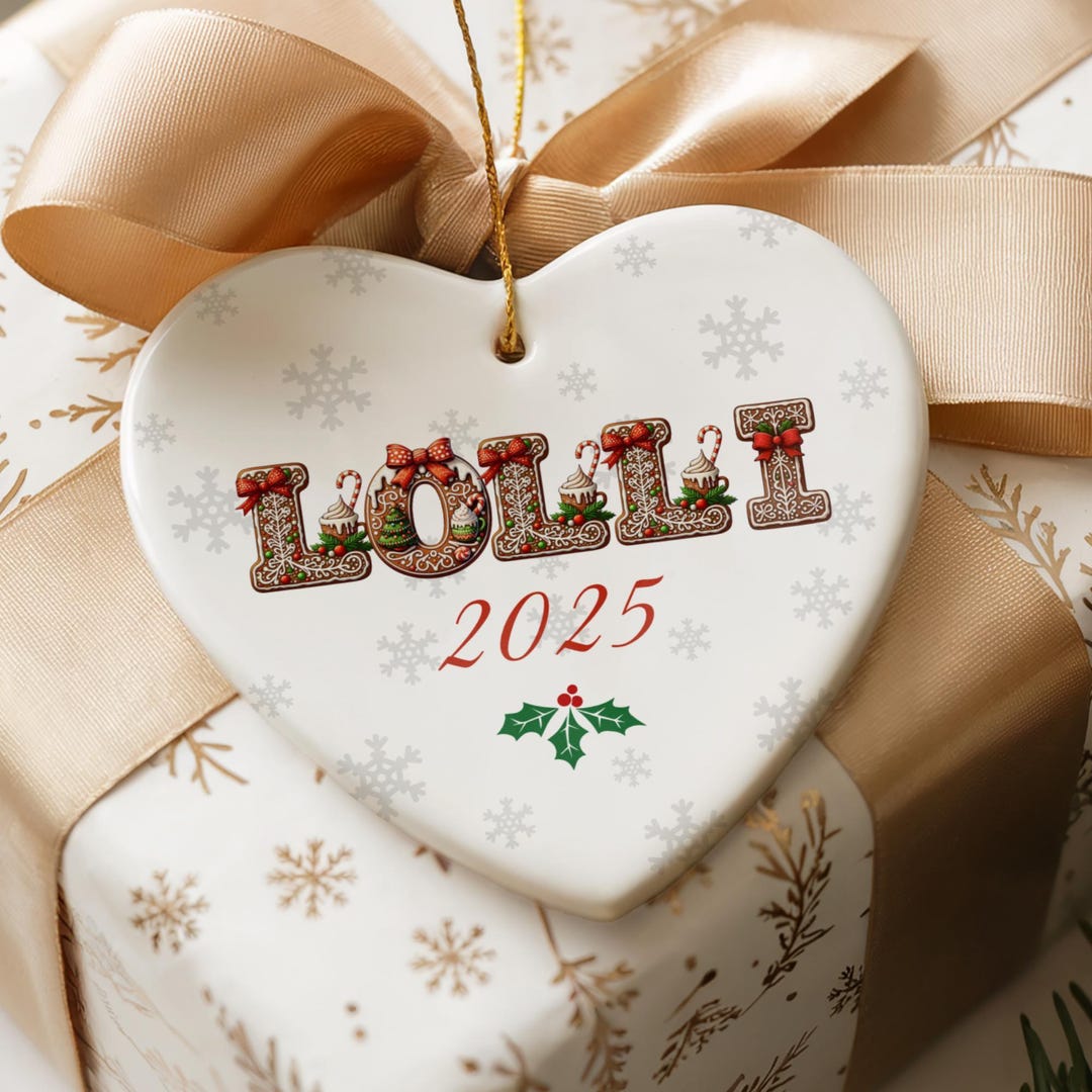 Personalized Lolli Ornament 2025, Custom Grandma Christmas Gift, Heart ...