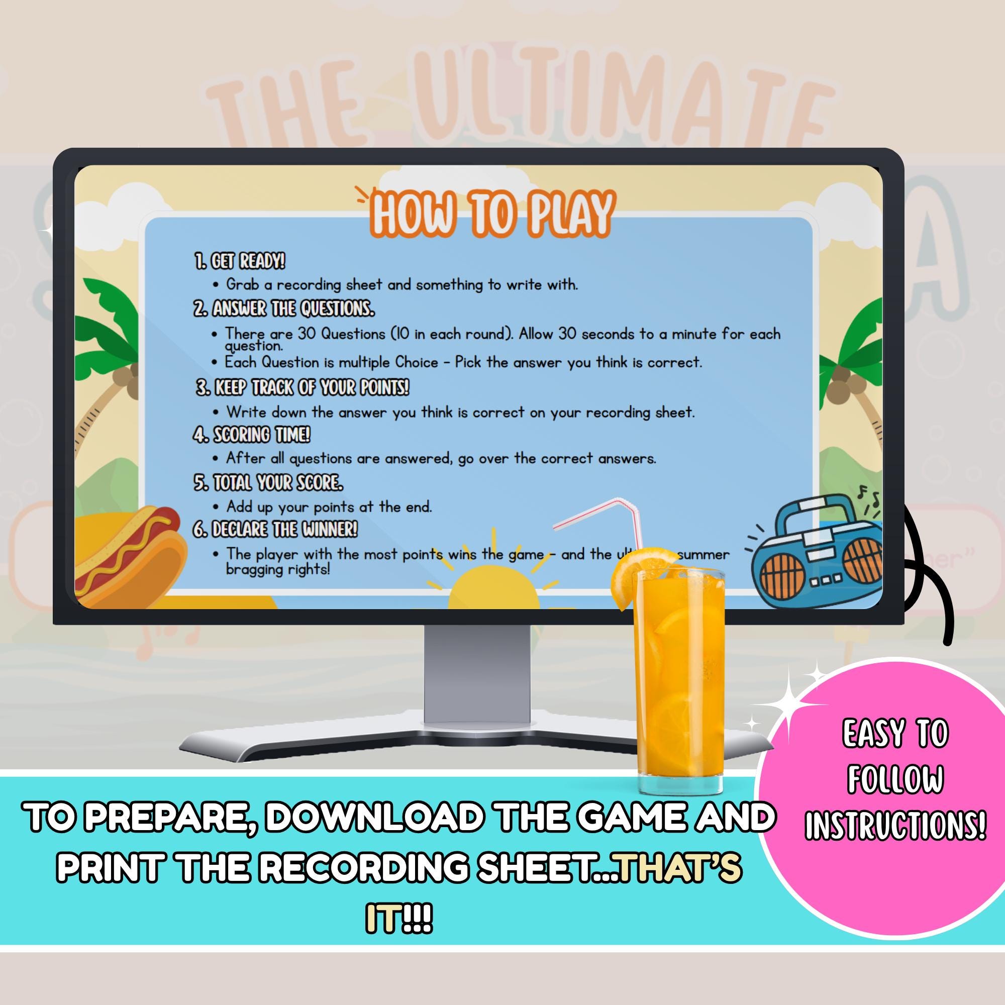 Summer Trivia Game – Powerpoint Trivia Game, Printable Games | Summer ...