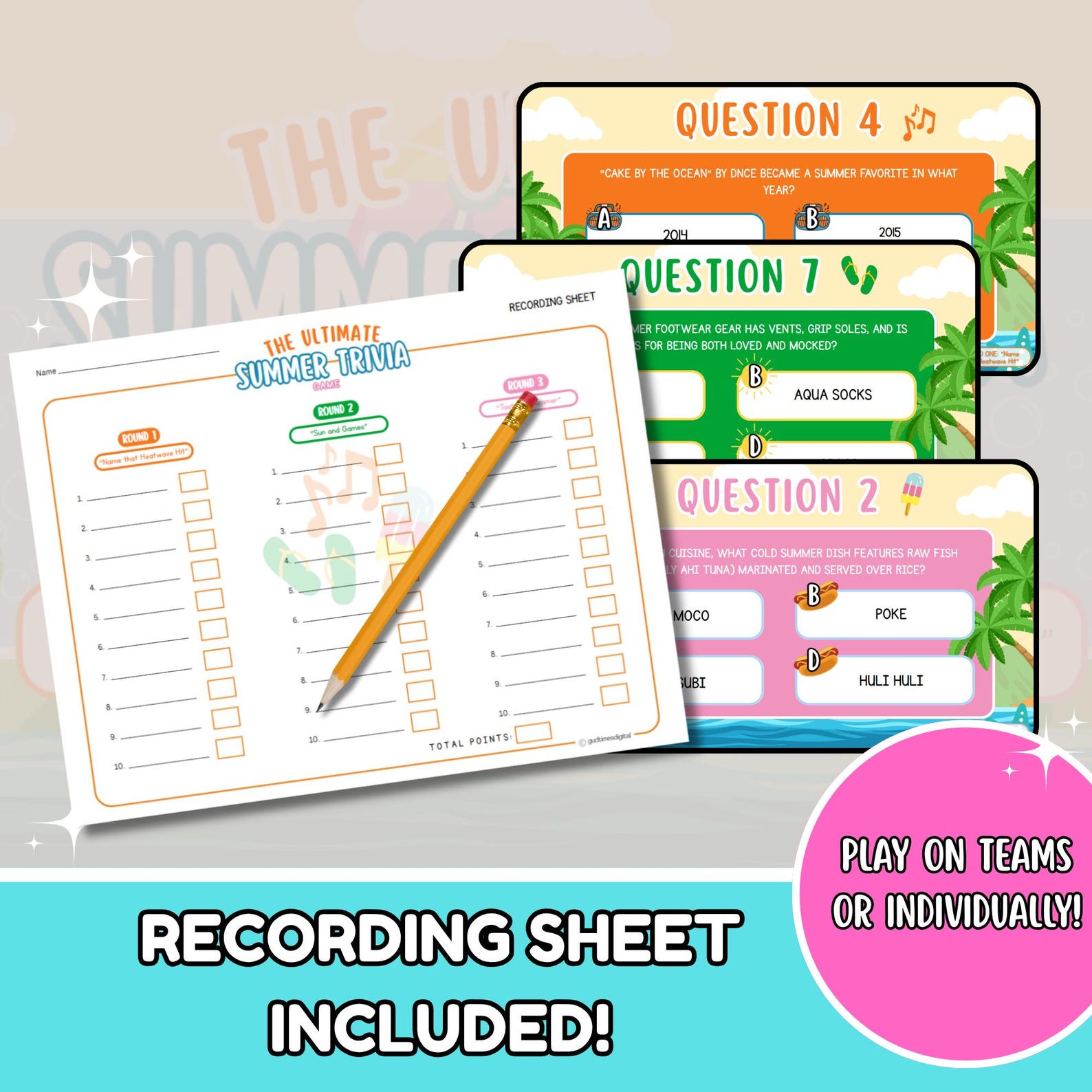 Summer Trivia Game – Powerpoint Trivia Game, Printable Games | Summer ...