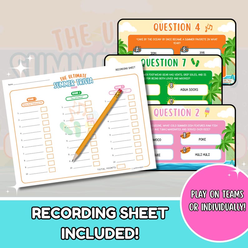 Summer Trivia Game – Powerpoint Trivia Game, Printable Games | Summer ...
