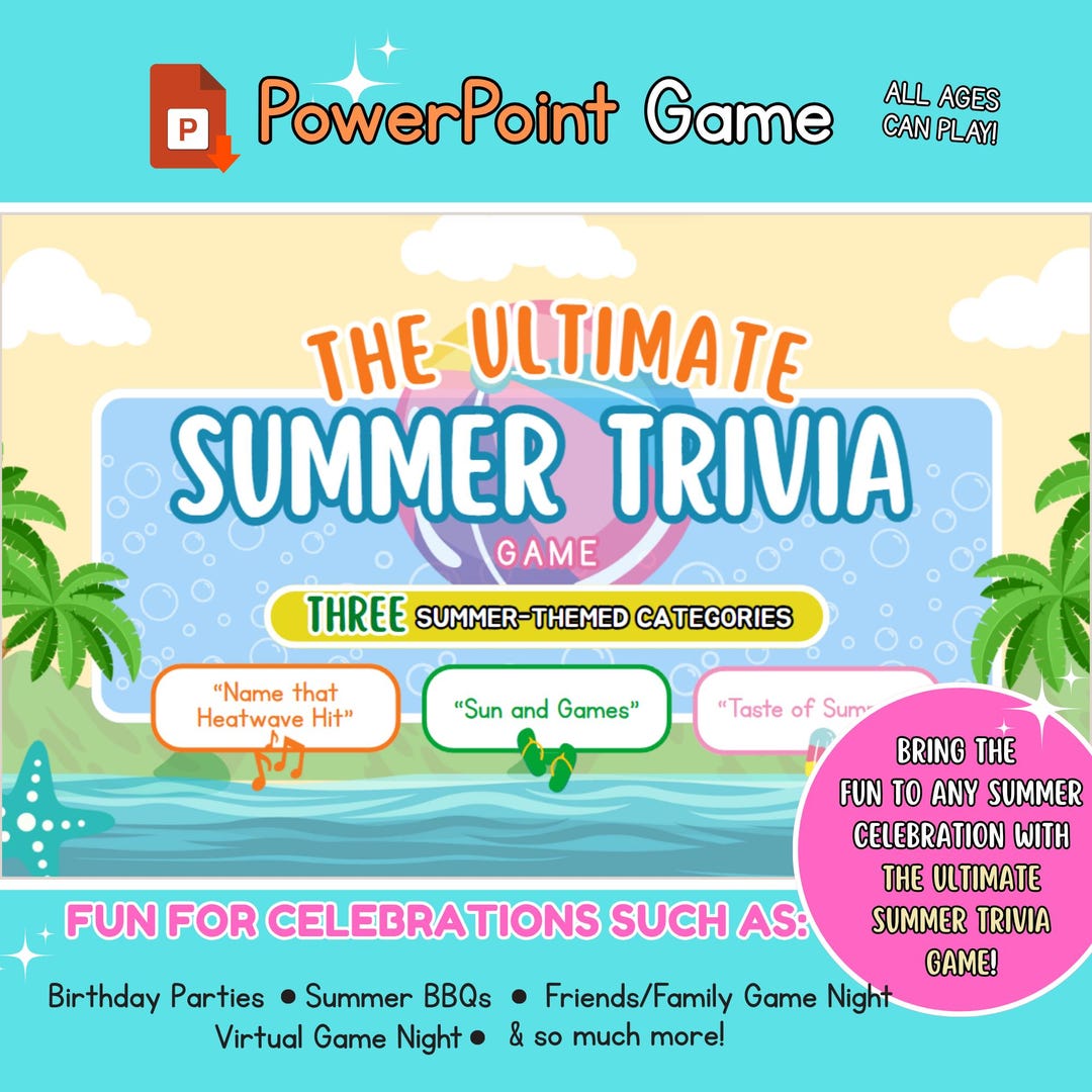 Summer Trivia Game – Powerpoint Trivia Game, Printable Games | Summer ...