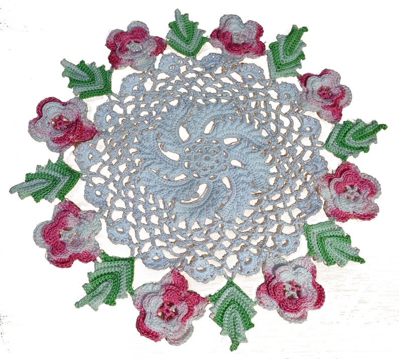 PATTERN - Irish Rose Doily, Crochet Pattern for 7 to 10 Inch Doily, Old ...