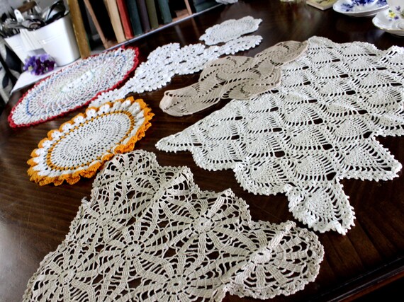 Home & Living Crochet Doily Two Vintage Handmade Doilies Doilies etna ...