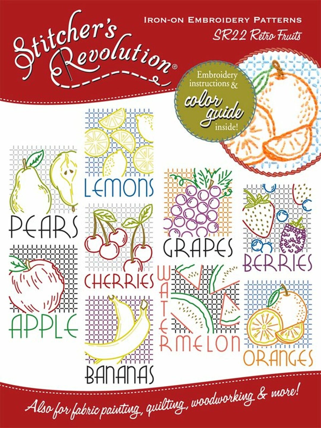 Stitcher's Revolution, SR22, Retro Fruits, Image Transfer Pattern, Hot ...