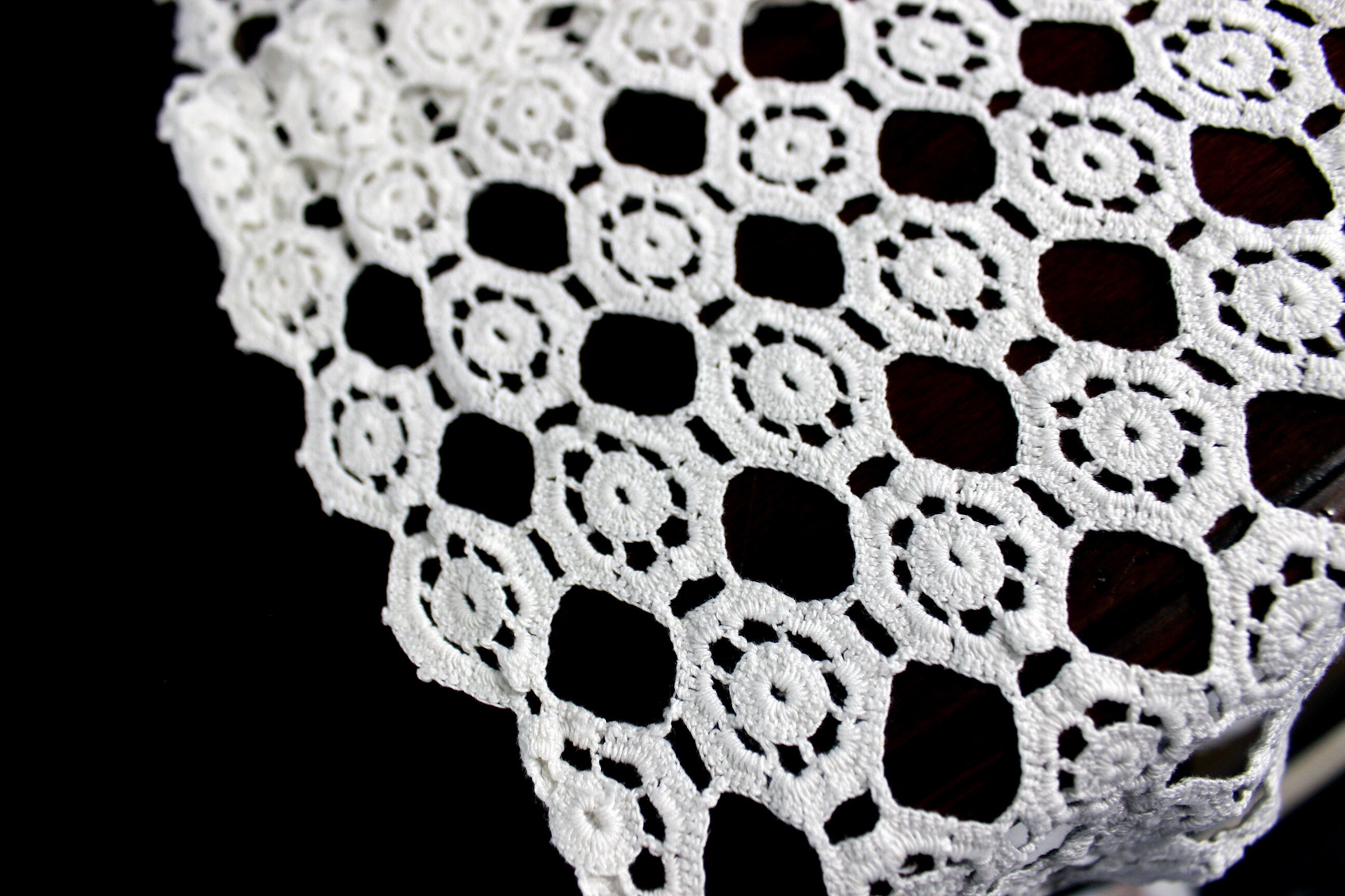Filet Crocheted Runner, Crochet Table Scarf, Mantle Scarf, Table Runner ...