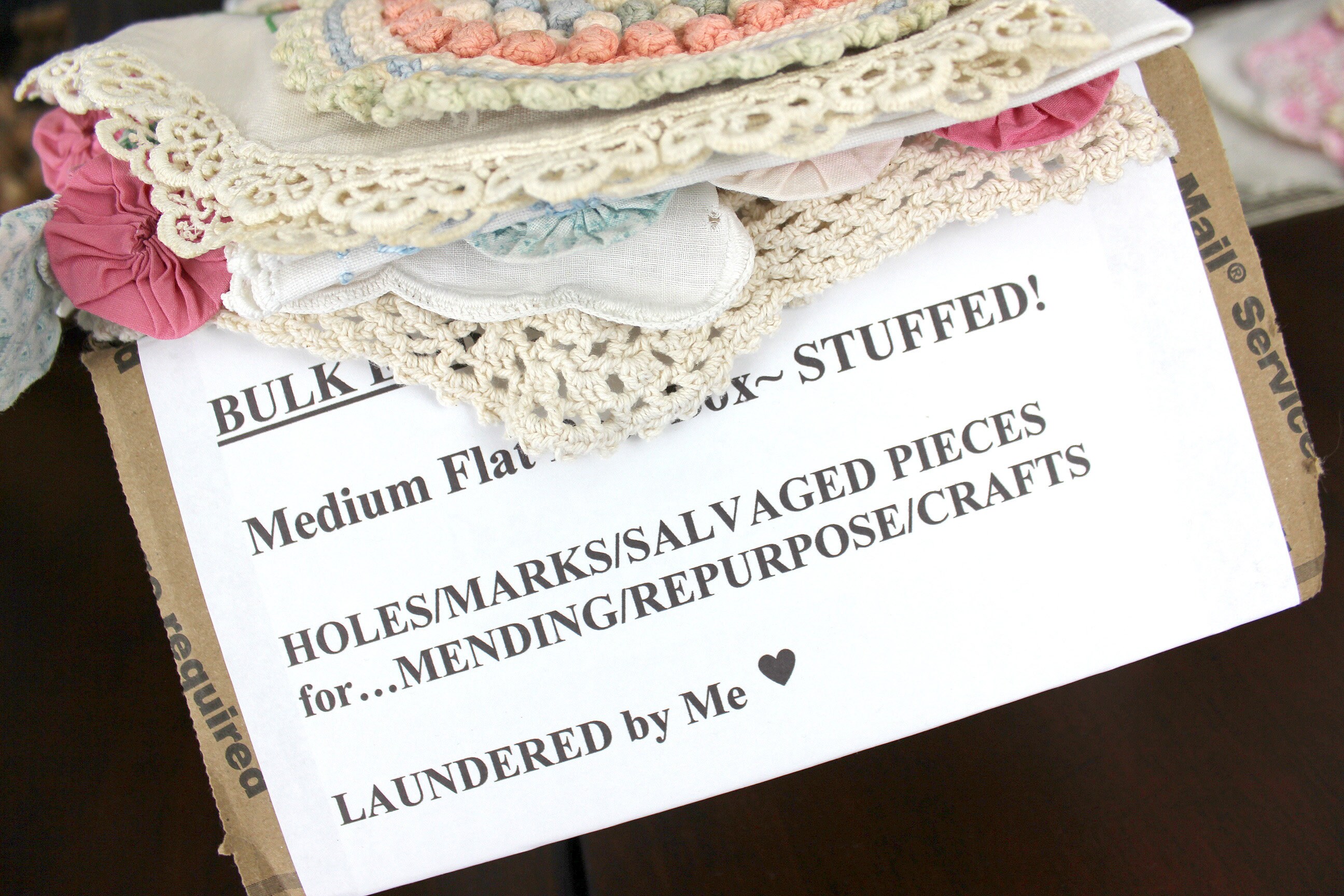 Mystery Bulk Lot Linens, Assorted CROCHET Cutters, 4lb Box Box, Cutting ...