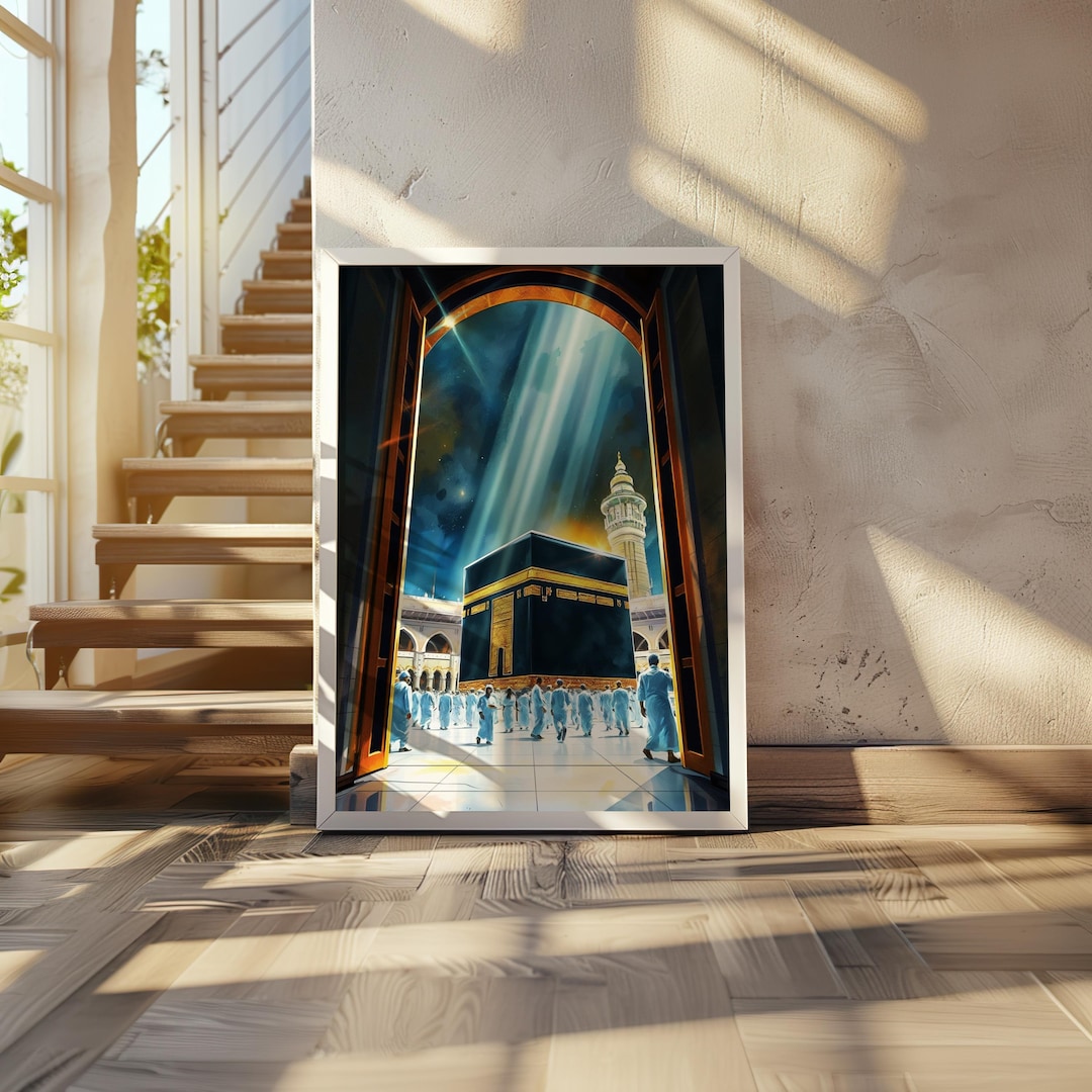 Kaaba Night Sky Print: Masjid Al Haram, Islamic Wall Art (digital ...
