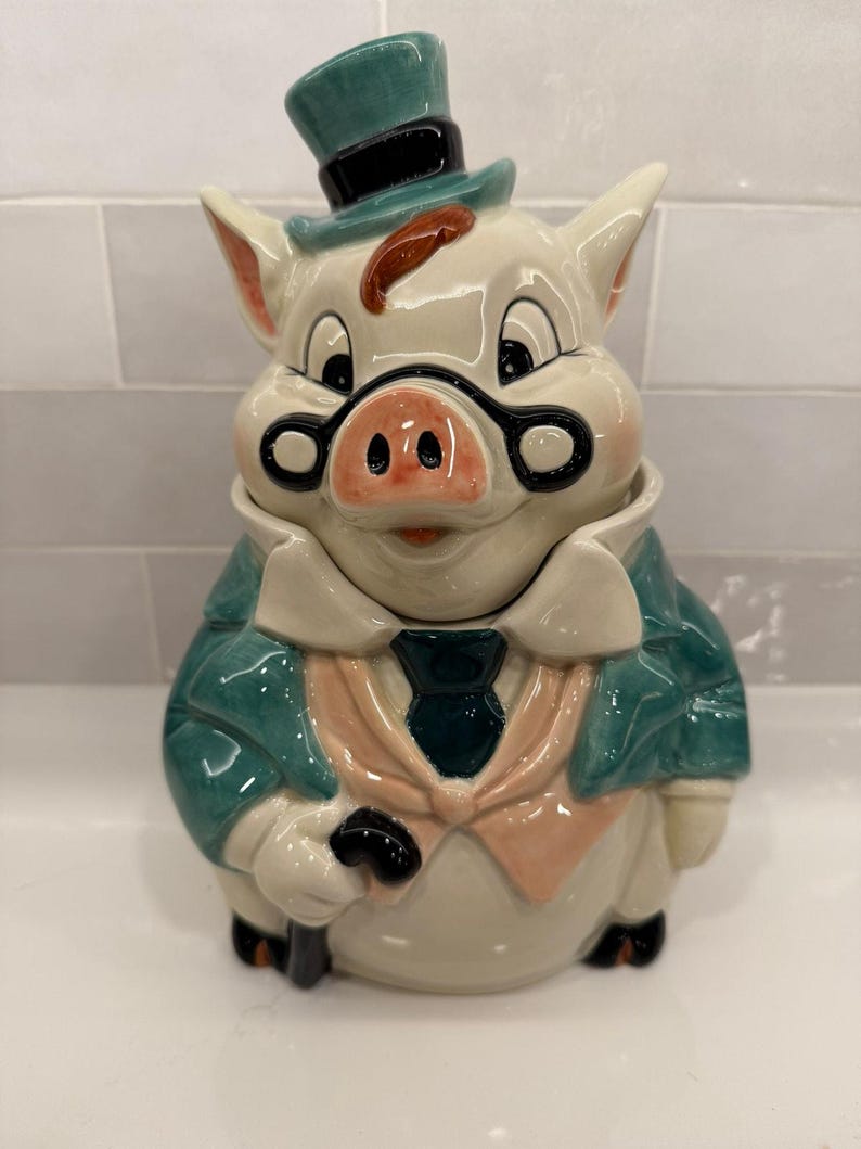 Cookie Jar Department 56 Pig Tuxedo Percival Cartoon - Etsy