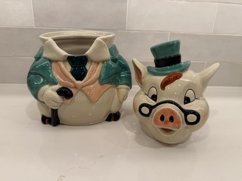 Cookie Jar Department 56 Pig Tuxedo Percival Cartoon - Etsy