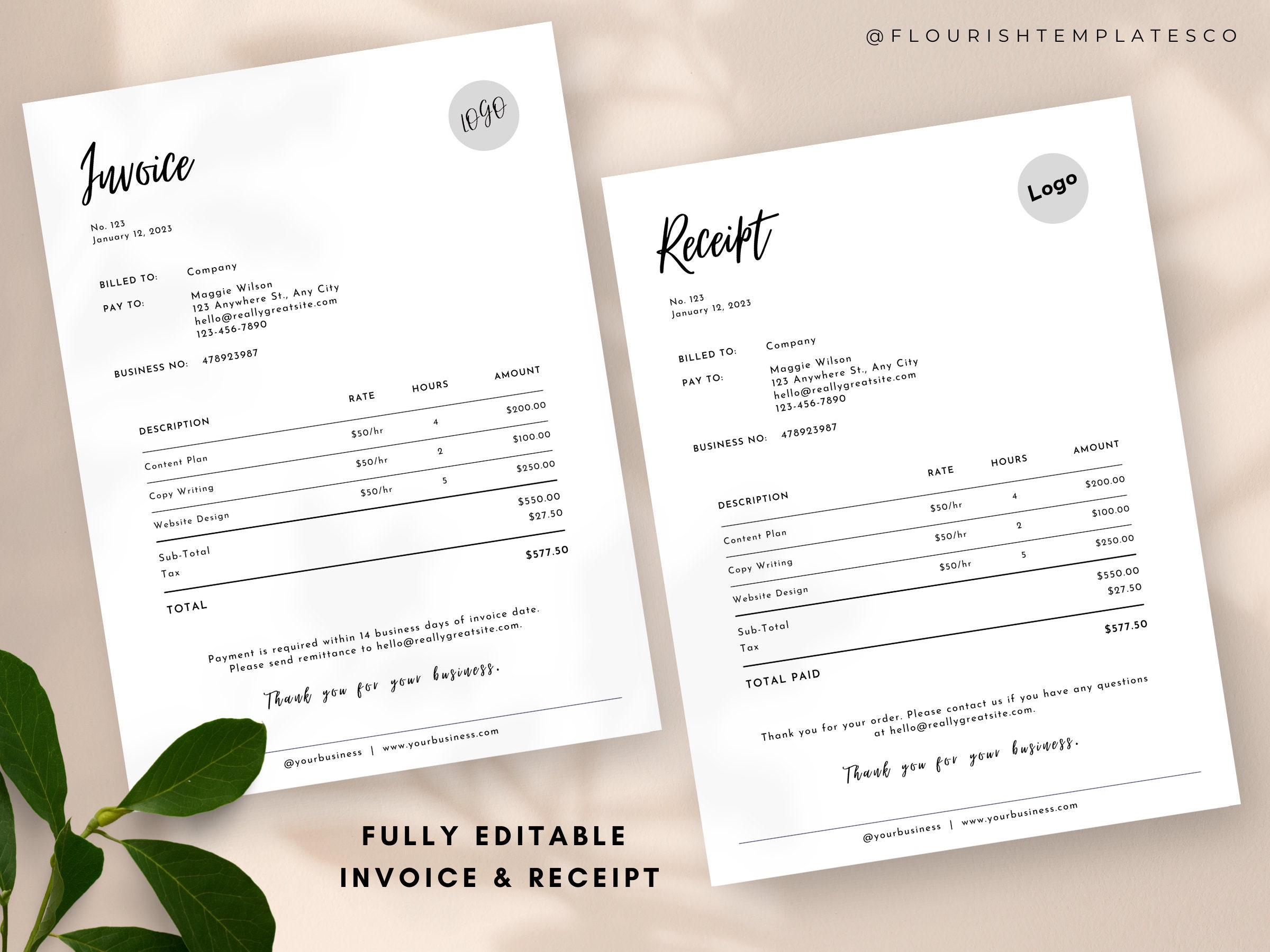 Minimalist Business Form Bundle, Canva Templates, Editable Custom Clean ...