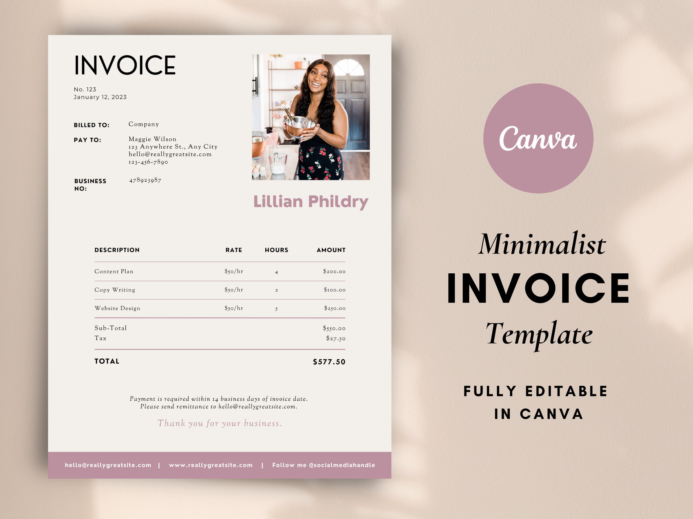 Canva Invoice Template INSTANT DOWNLOAD Invoices for - Etsy