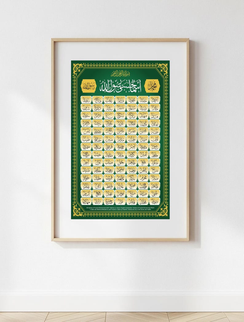 99 Names of Prophet Muhammad Sallallahu Alayhi Wasallam Islamic ...