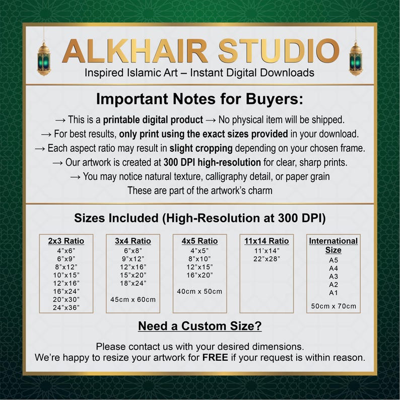 Four Qul Surah Islamic Print, Arabic Calligraphy, Quran Art (digital ...