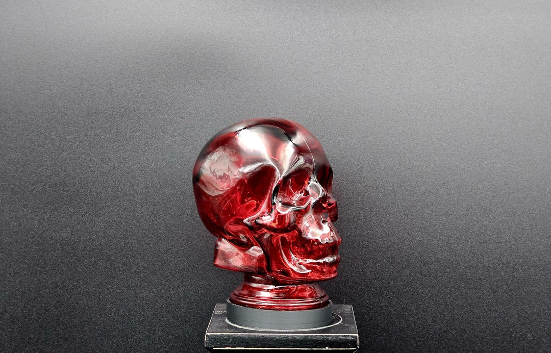 Red Glass Skull Light Cover With Custom 3D Printed Base – Compatible ...