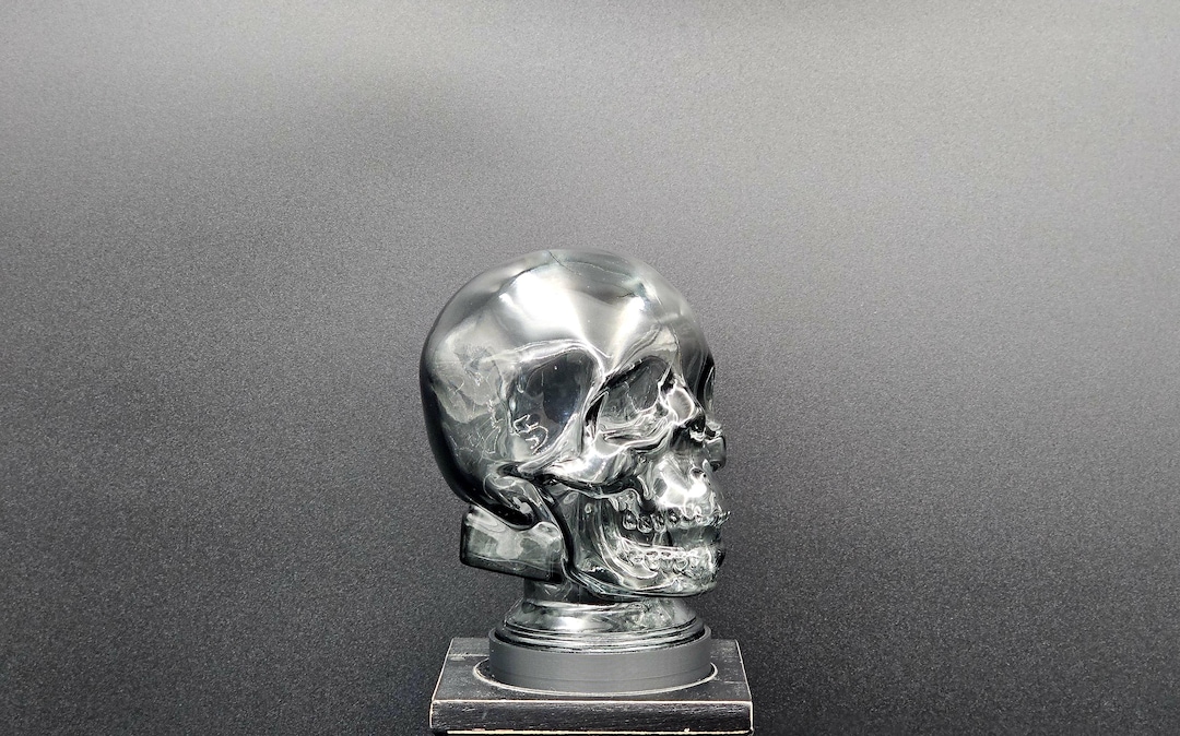 Smoke Gray Glass Skull Light Cover With Custom 3D Printed Base ...