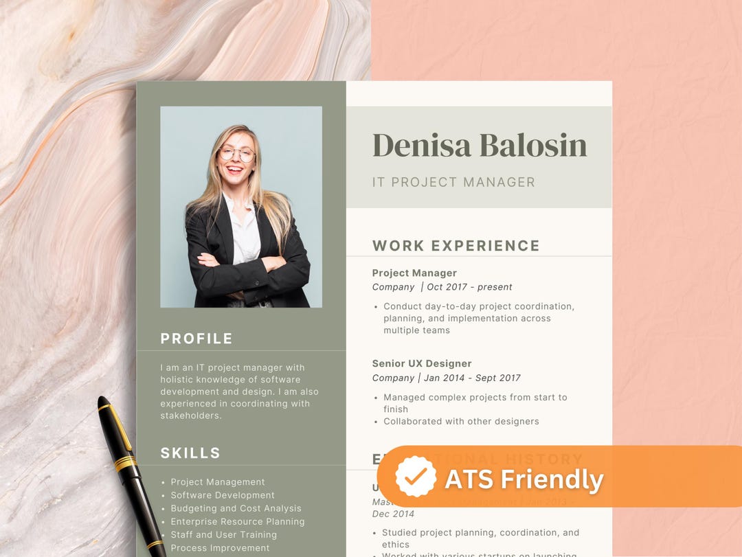 ATS Resume Template: Professional CV, Cover Letter, & Reference (word ...