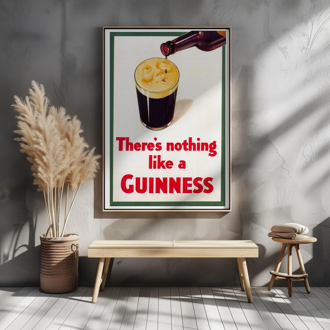 Theres Nothing Like a Guinness Poster | Vintage Guinness Print With ...