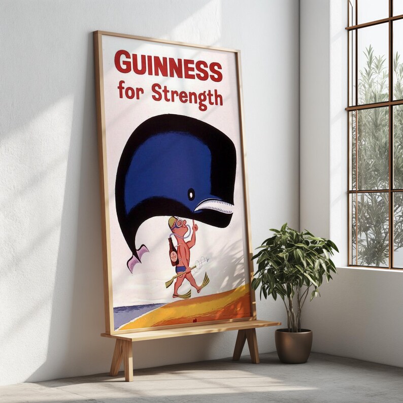 Vintage Guinness for Strength Poster | Retro Beer Ad With Whale ...
