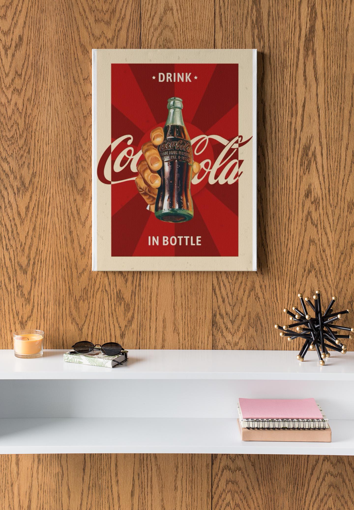 Retro Coca-cola Poster 18x24 Vintage Hand Holding Coke Bottle Print ...