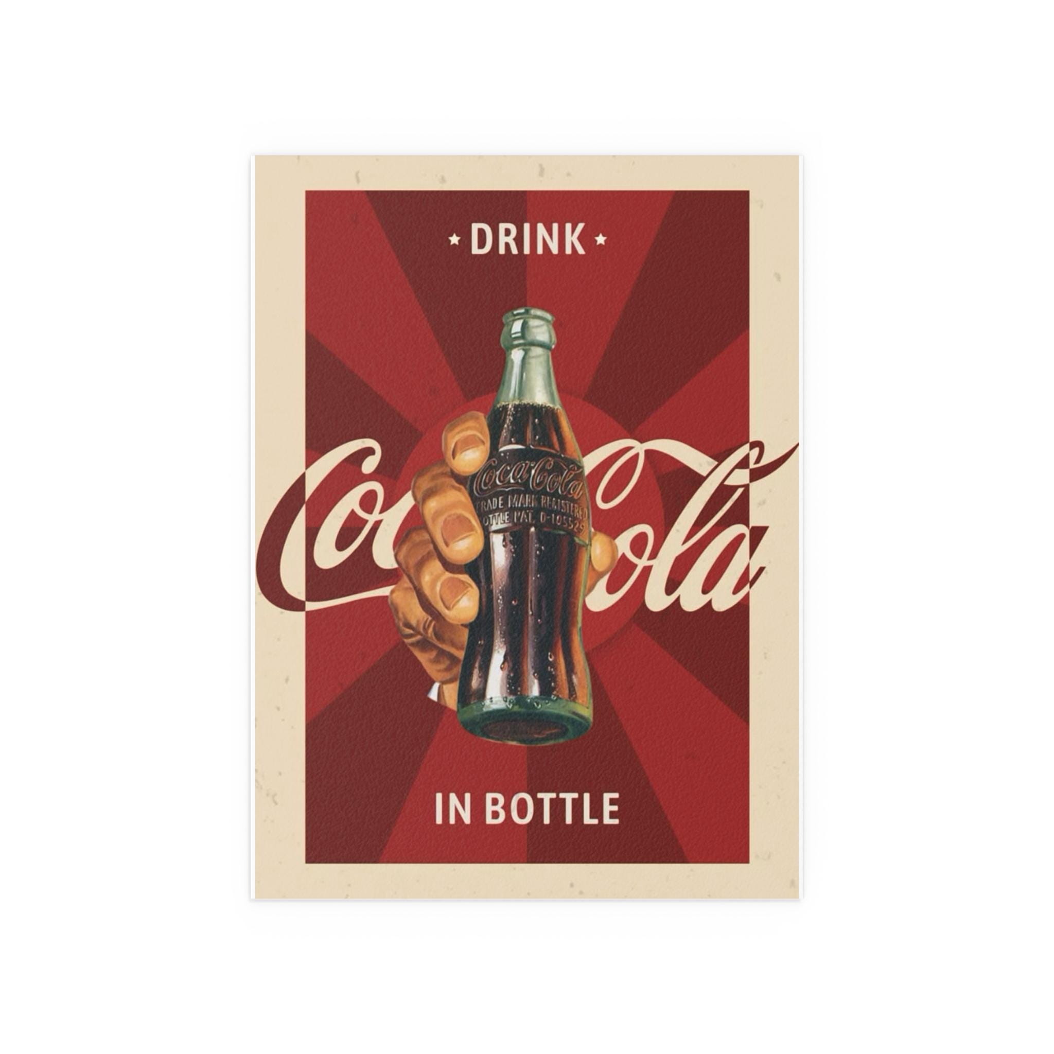 Retro Coca-cola Poster 18x24 Vintage Hand Holding Coke Bottle Print ...