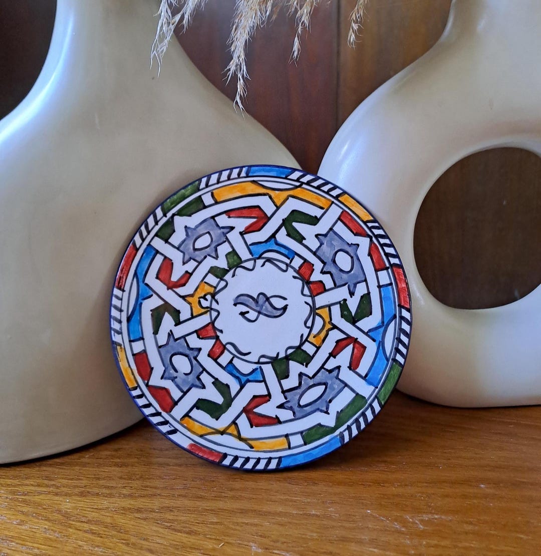 Handmade Moroccan Plate 15cm | Small Decorative Ceramic Dish | Berber ...