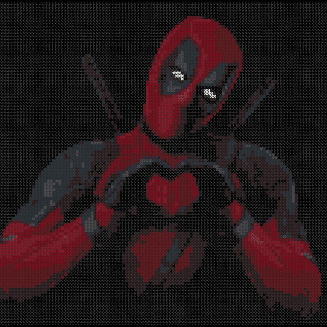 Deadpool Cross Stitch Pattern - Etsy