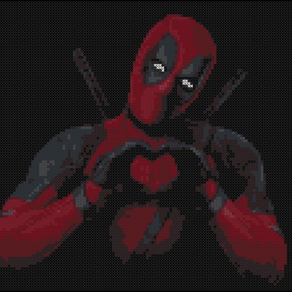 Deadpool Cross Stitch Pattern | Etsy