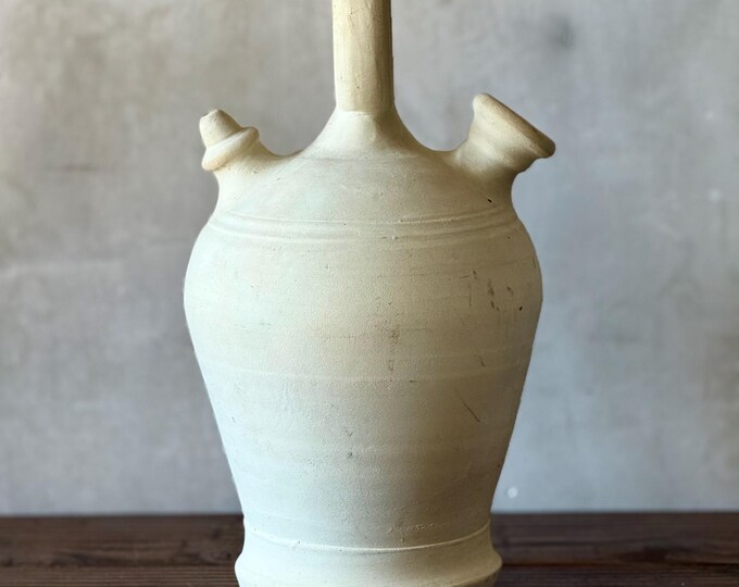 Vintage White Spanish Clay Botijo, Pottery - Etsy