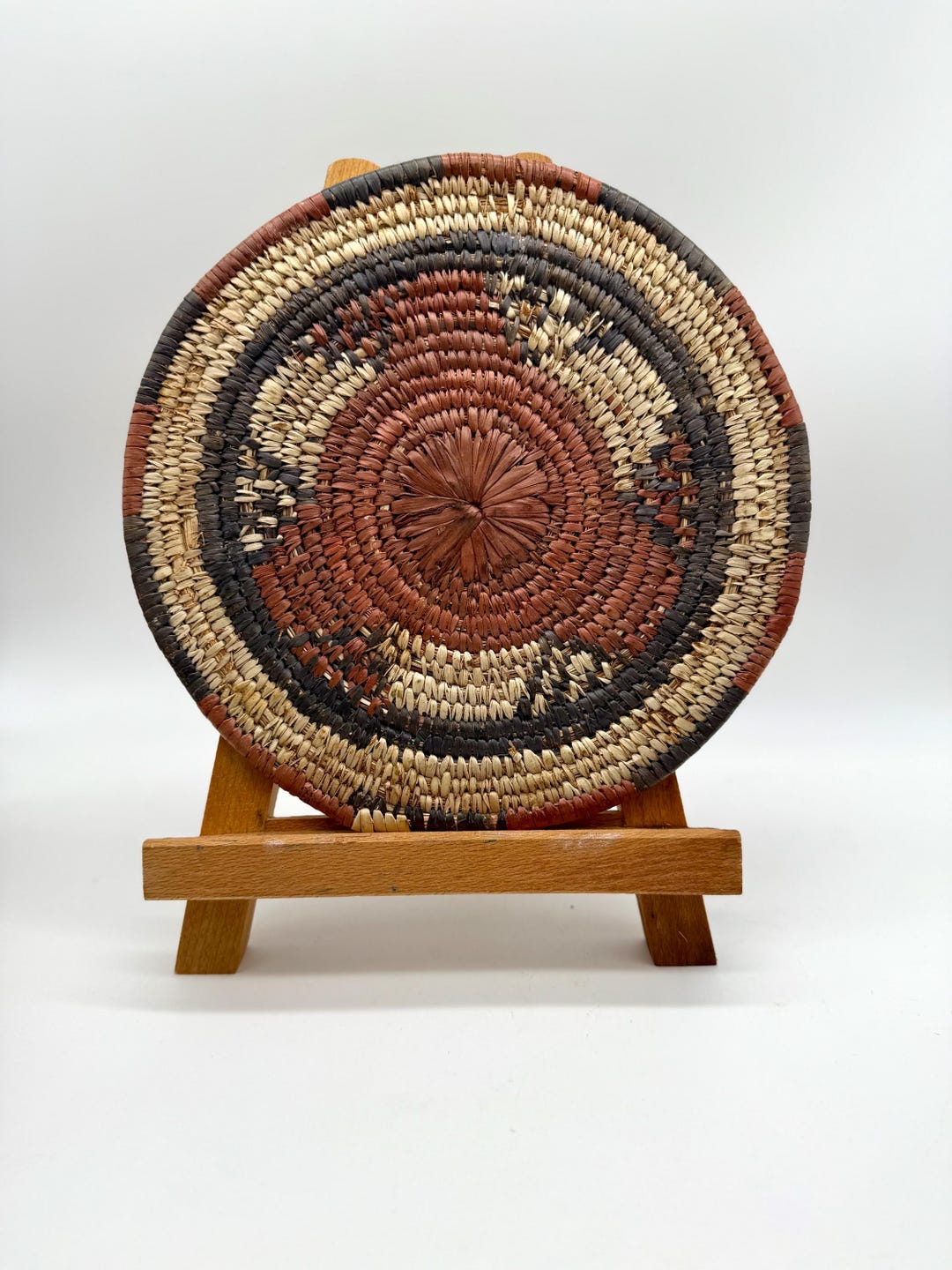 Vintage Handwoven African Coiled Grass Mat - Etsy