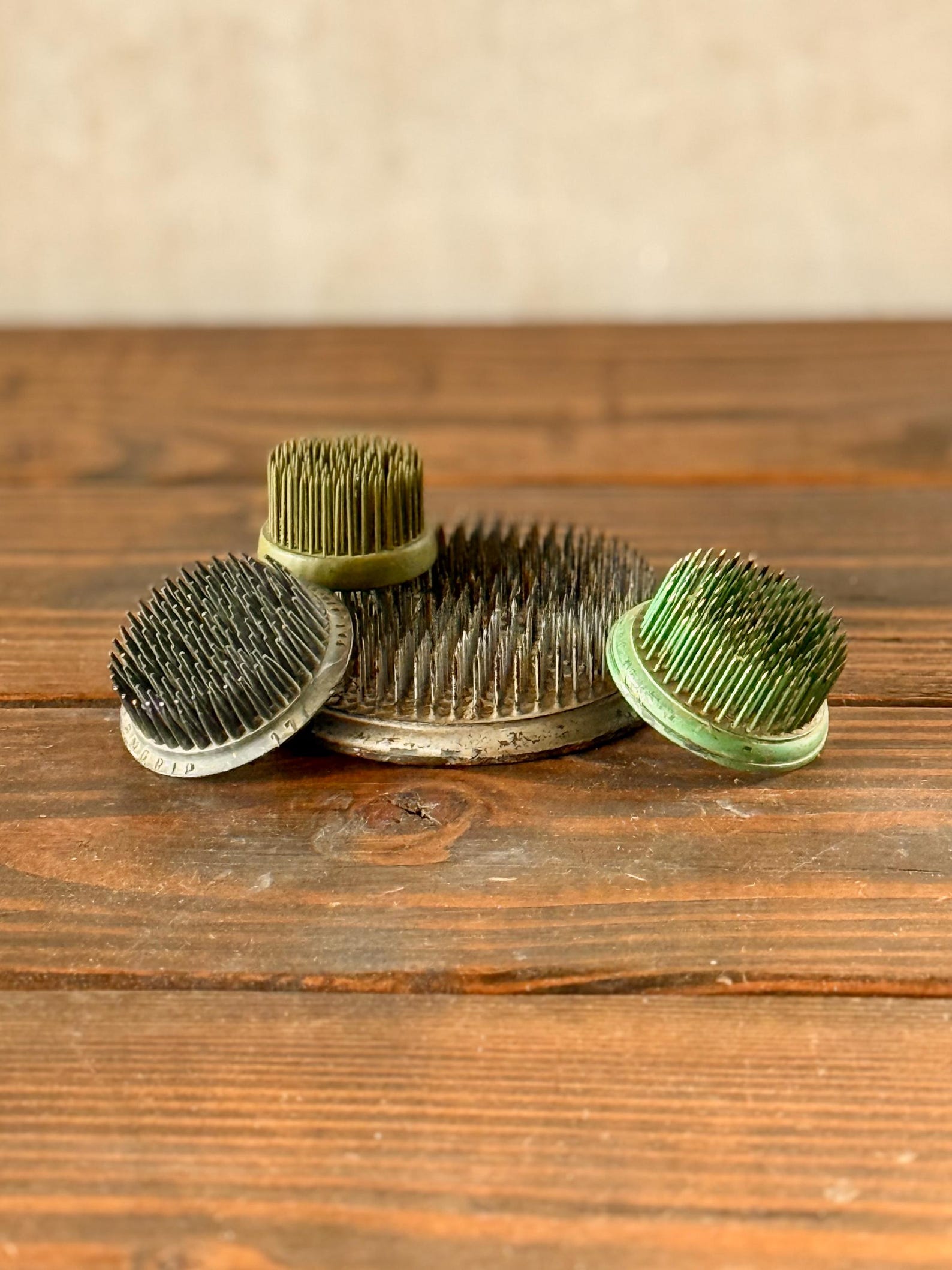 Lot of Four Vintage Flower Frogs, Metal Flower Frog, Pin, Spike - Etsy