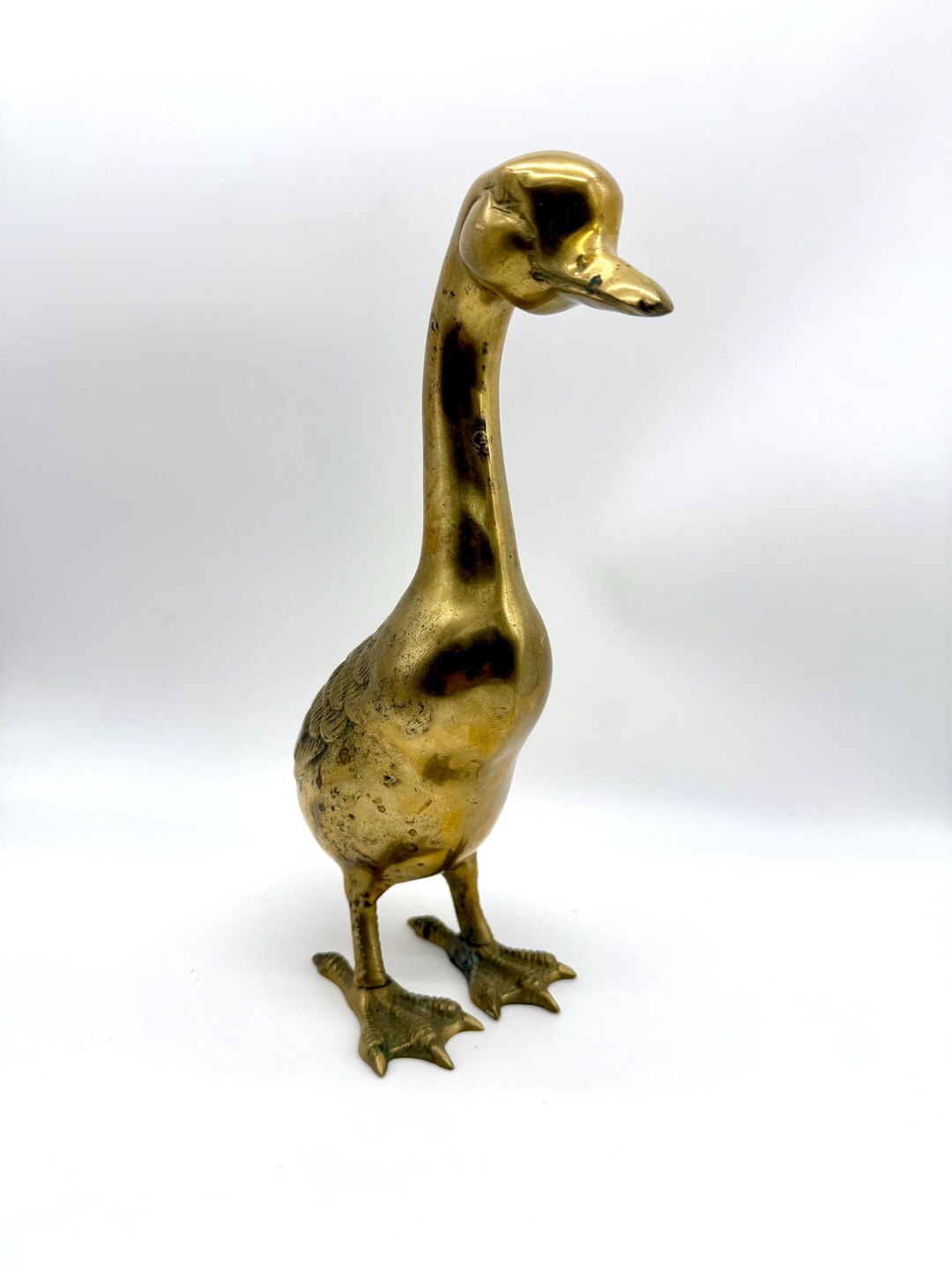 Vintage Mid Century Large Brass Duck Sculpture - Etsy