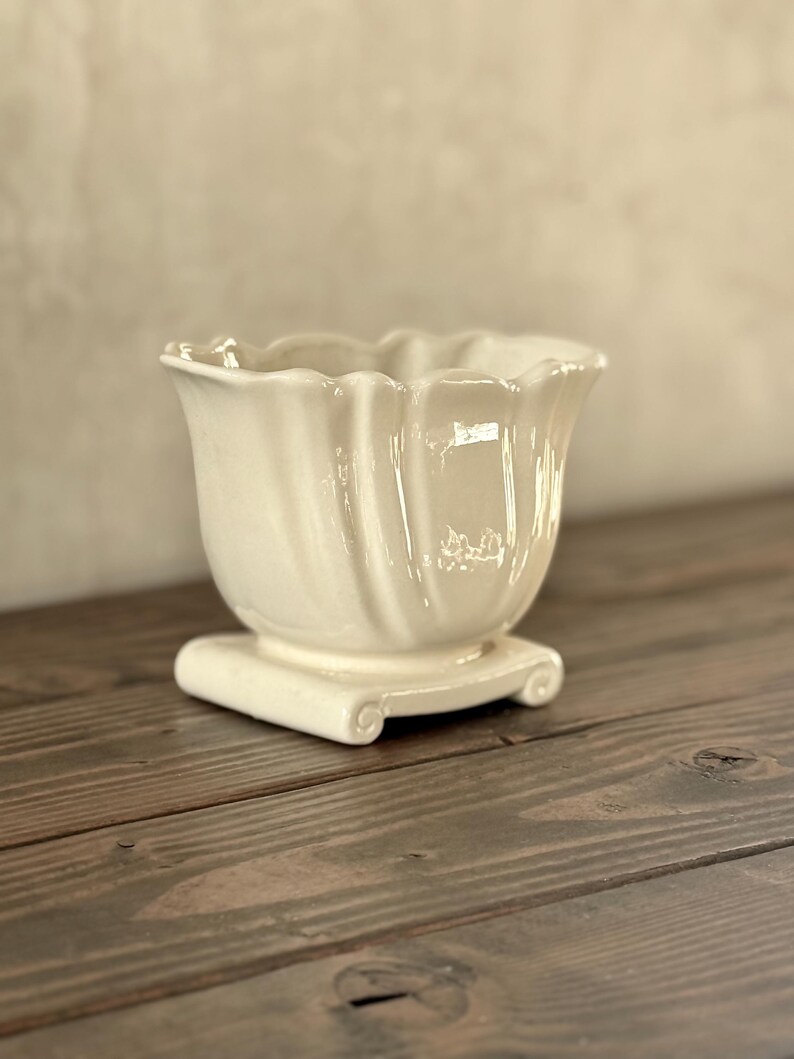 Vintage Cream Urn, Planter - Etsy