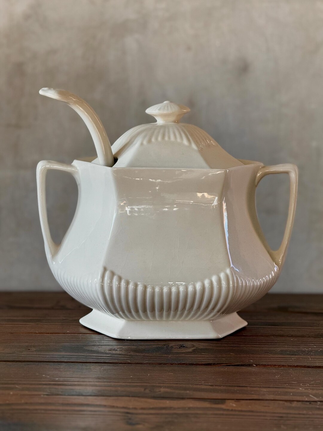 Vintage Ironstone Micratex Soup Tureen With Ladle | WM Adams & Sons - Etsy