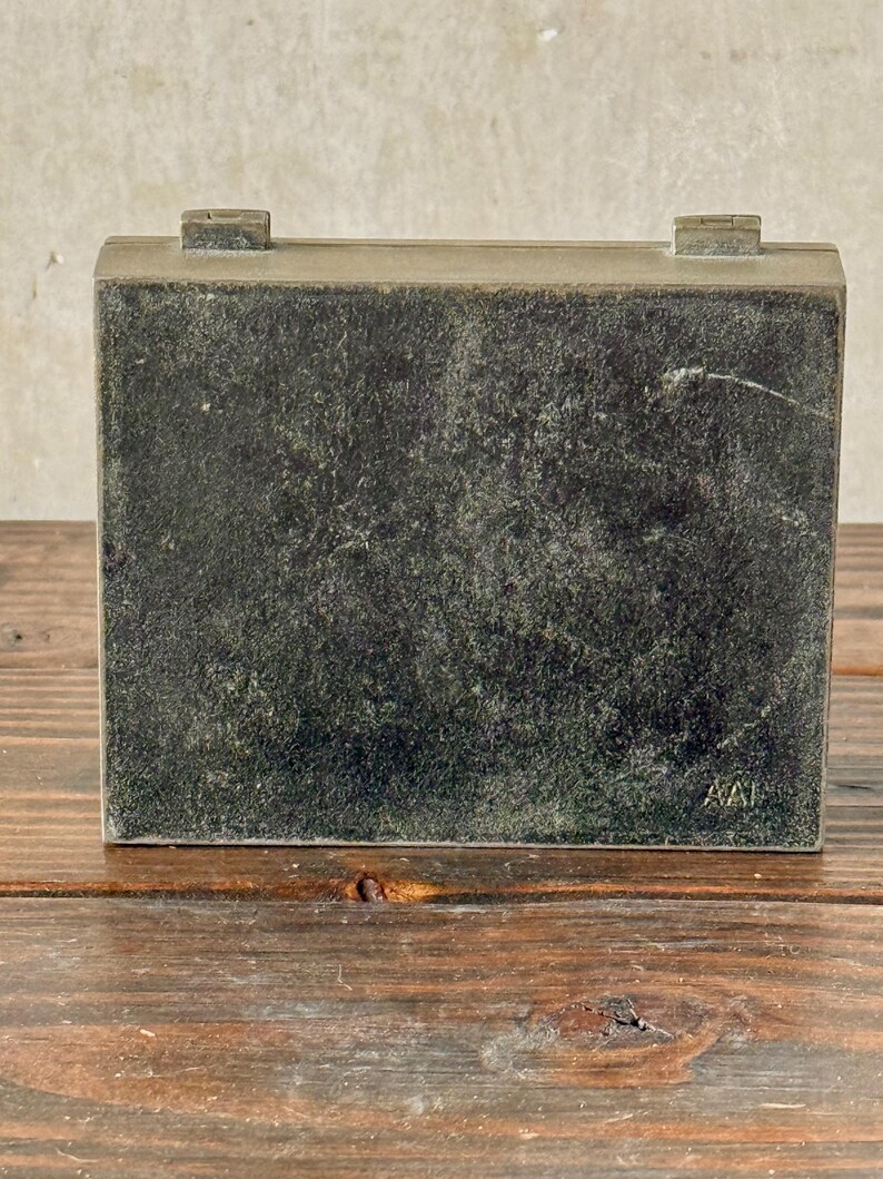 Vintage Square Heavy Metal Box, Cigarette Box - Etsy
