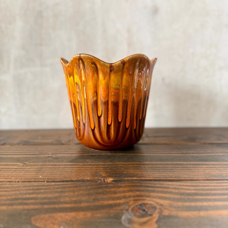 Vintage Drip Glaze Planter - Etsy
