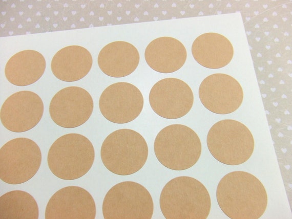 Items similar to 63 Blank Plain Kraft Brown Labels - 1 Inch Round ...