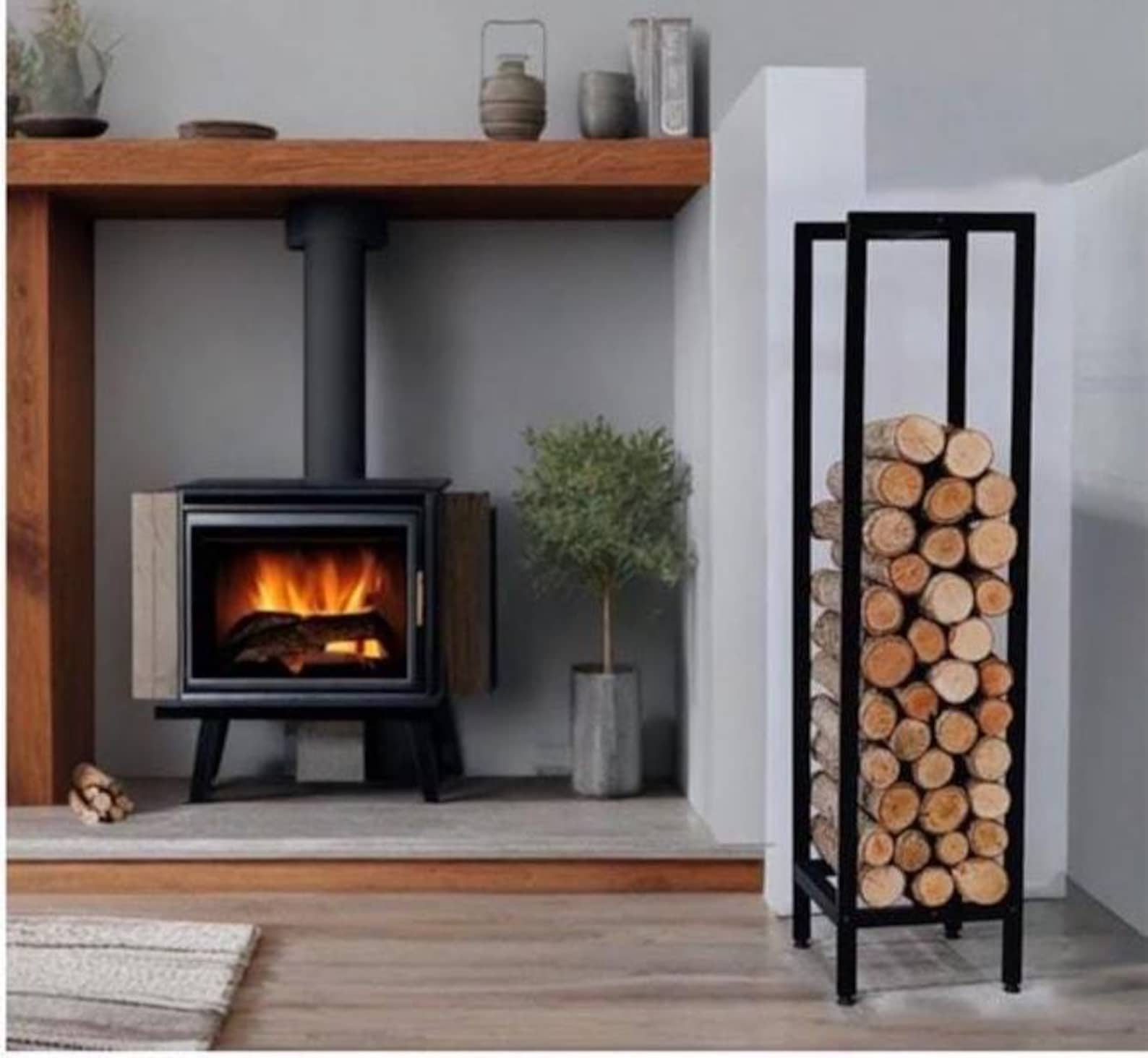 Firewood Rack, Modern Firewood Storage, Log Stand, Log Holder ...