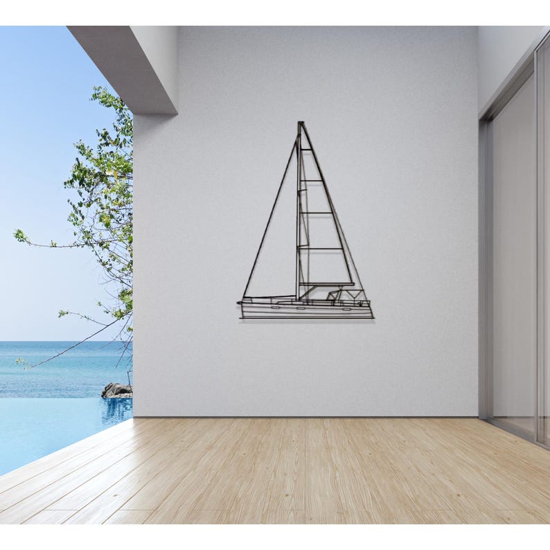 Beneteau Oceanis 45 Sailboat Metal Wall Art, Sailboat Metal Art ...