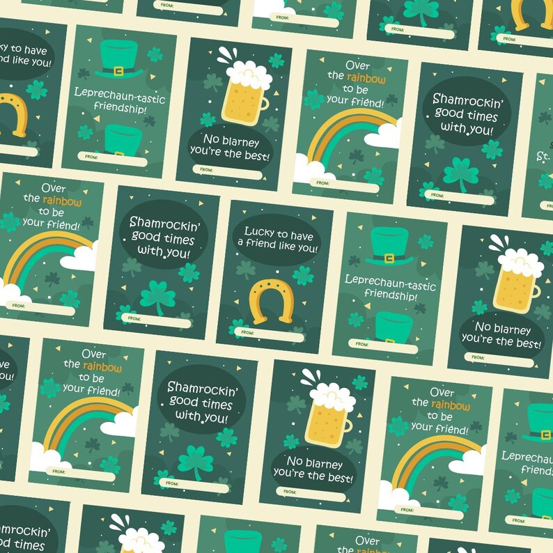 St. Patrick's Day Cards for Kids – 18 Unique Printable Designs (digital ...