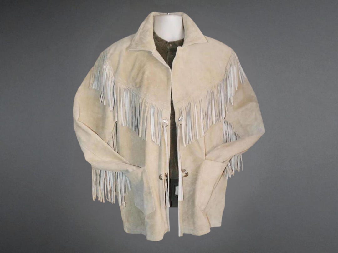 Handmade Native American Suede Fringe Jacket | Beaded Cowboy Coat - Etsy