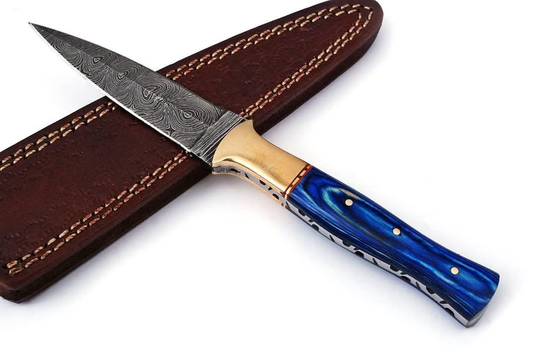 Handmade Hunting Boot Knife With a Hand-forged Damascus Steel Blade ...