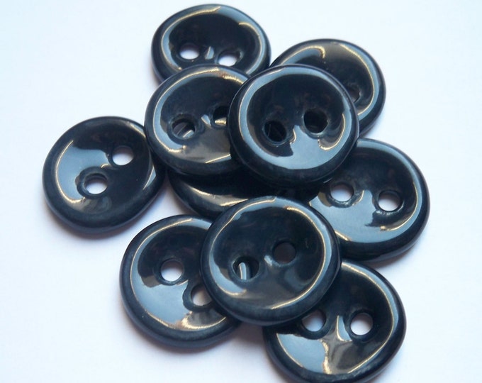 Dark Blue Ceramic Buttons - Etsy